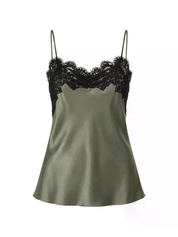 IRO PARIS Lace-trim Silk Camisole Top