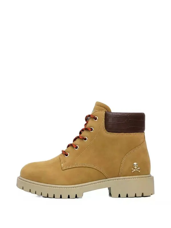 Philipp Plein Nubuck Leather Mid Boots Small Skull