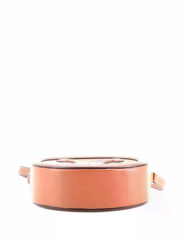 Celine Triomphe Oval Leather Crossbody Bag - Brown