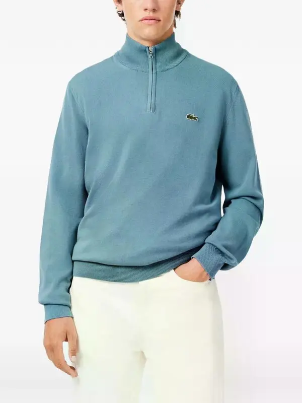 Lacoste Zipped High-neck Cotton Sweater