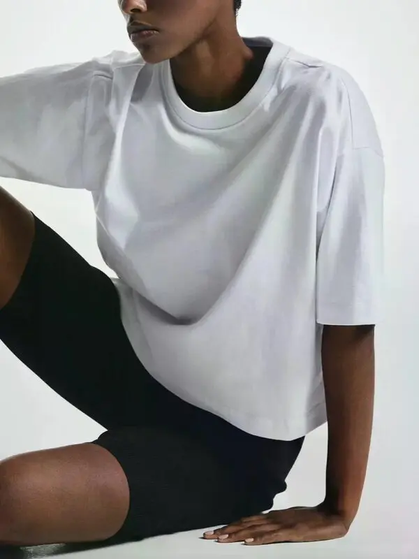 STEL Cropped Cotton T-shirt - White