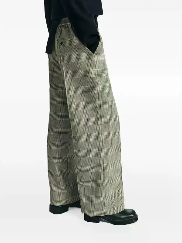 STEL Check-pattern Straight Trousers