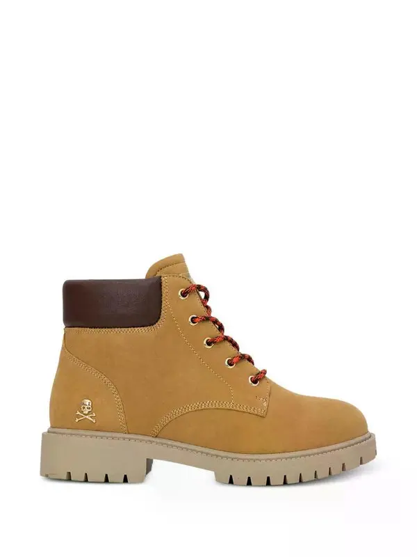 Philipp Plein Nubuck Leather Mid Boots Small Skull