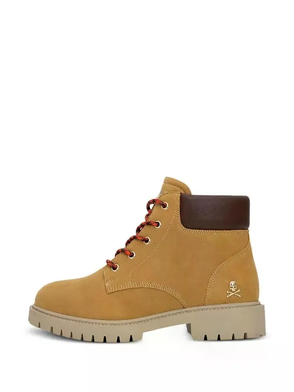 Philipp Plein Nubuck Leather Mid Boots Small Skull