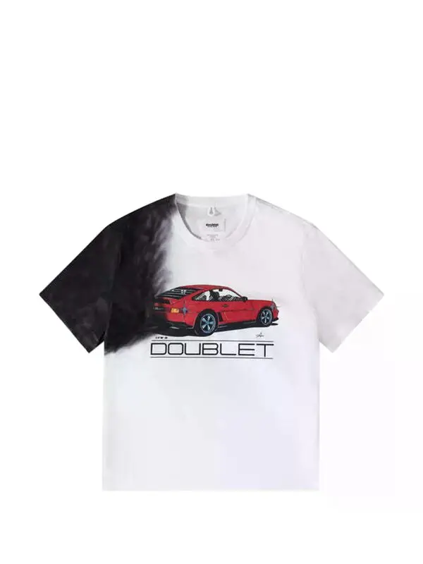 DOUBLET Exhaust Graphic-print T-shirt - White