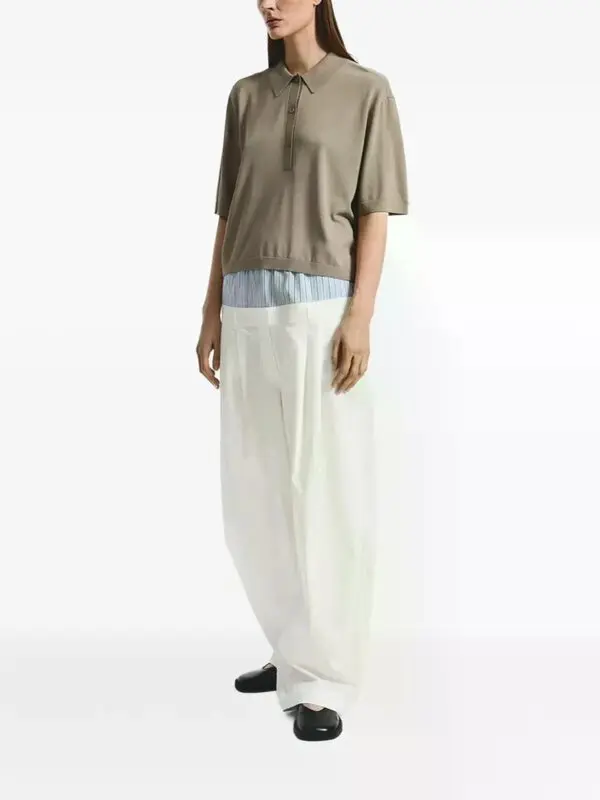 STEL Short-sleeved Knit Polo Shirt - Brown