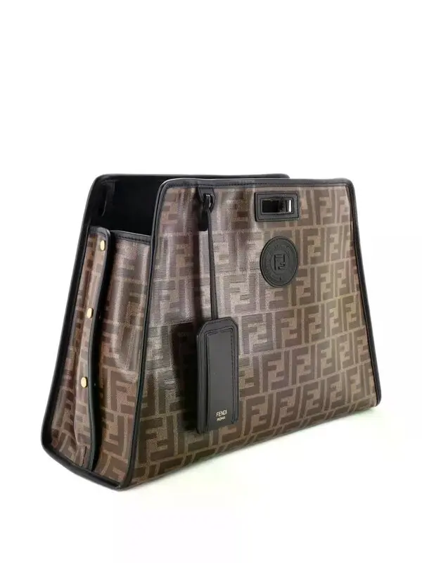 Fendi Peekaboo Defender Zucca Coated Canvas Medium Tote Bag