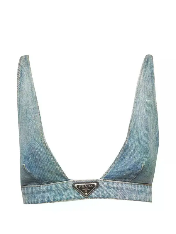 Prada Logo-plaque Bralette Top