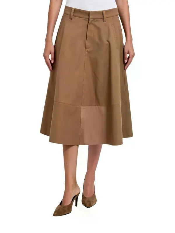 Brunello Cucinelli Panelled Midi A-line Skirt