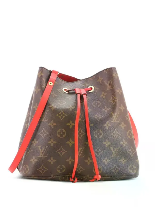 LOUIS VUITTON Neonoe Handbag Monogram Canvas With Leather Mm Bucket Bag - Brown