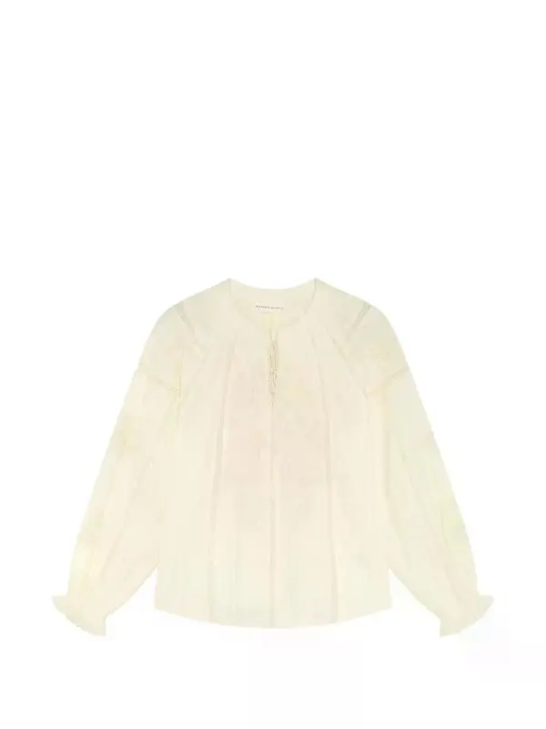 MAISON HOTEL Bettina Embroidered Cotton Blouse - Neutrals