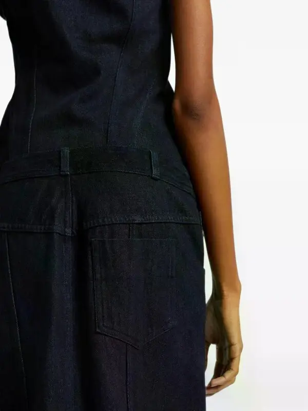 Christopher Esber Turn-lock Denim Maxi Dress