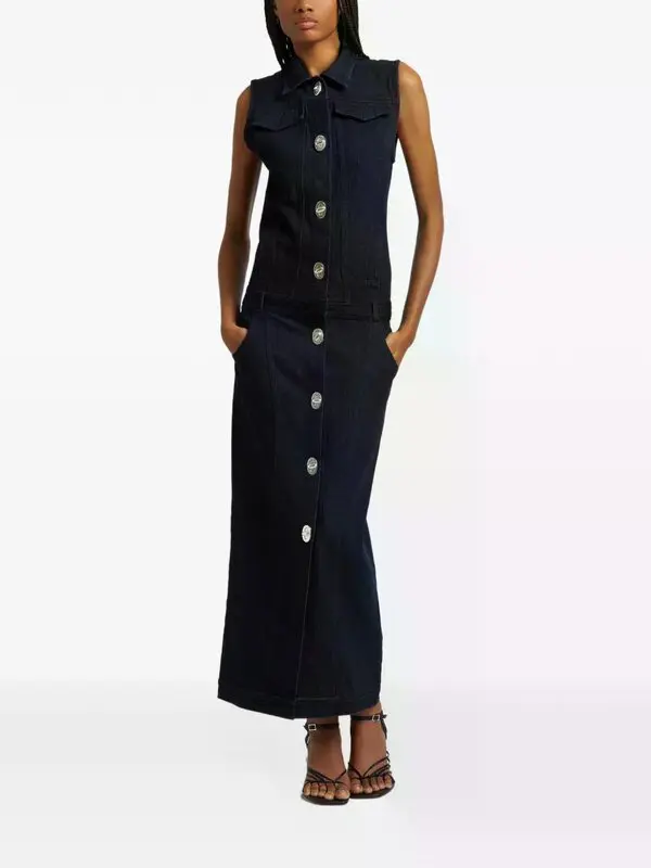 Christopher Esber Turn-lock Denim Maxi Dress