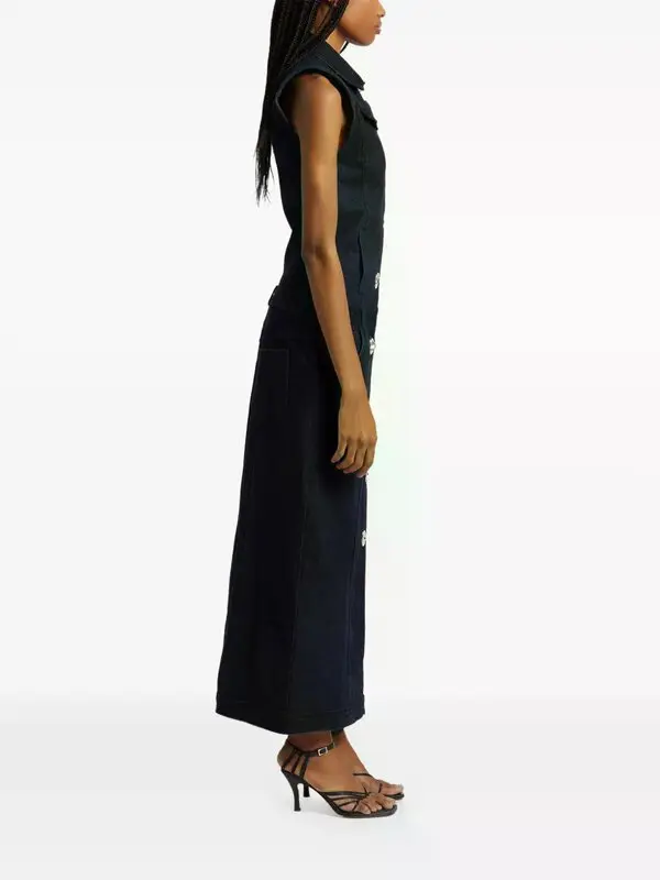 Christopher Esber Turn-lock Denim Maxi Dress
