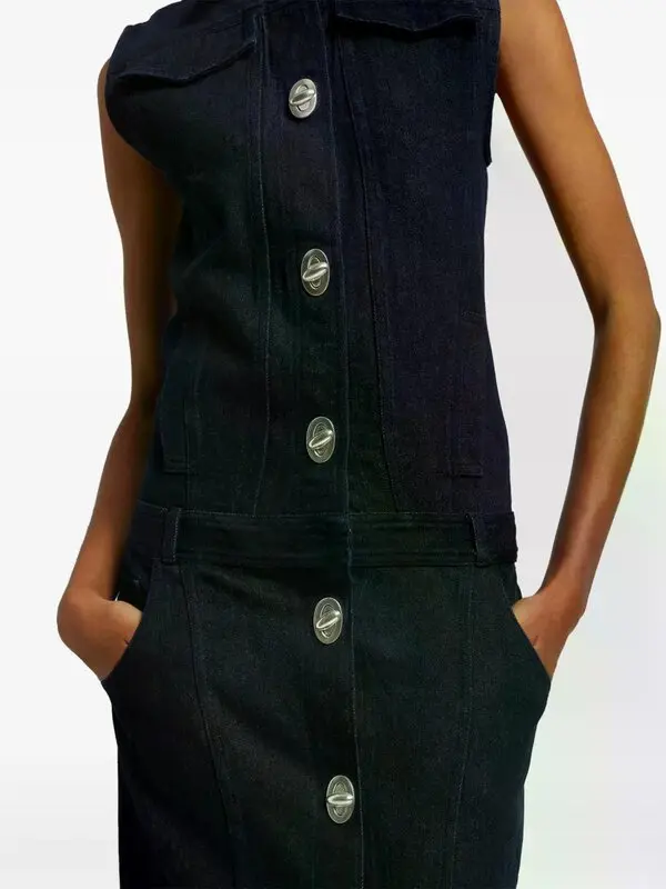 Christopher Esber Turn-lock Denim Maxi Dress