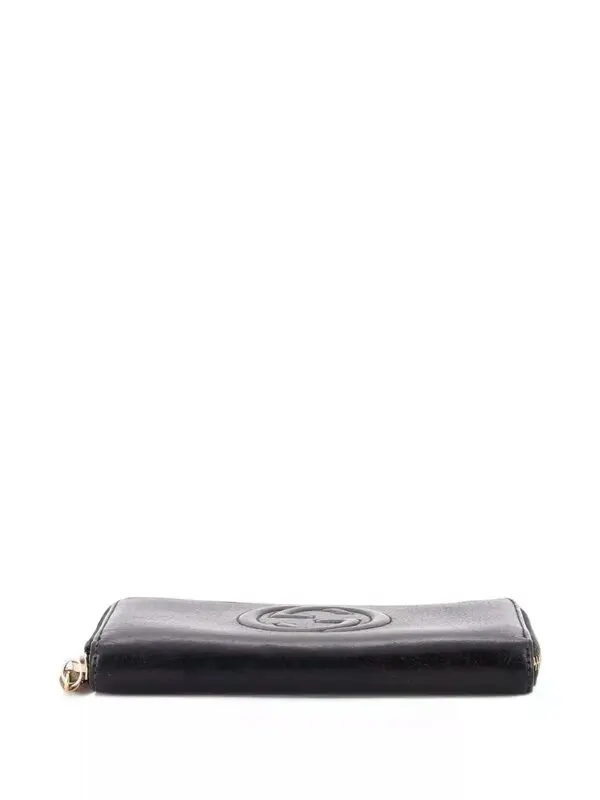 Gucci Soho Zip Around Wallet Leather Small Wallets - Black