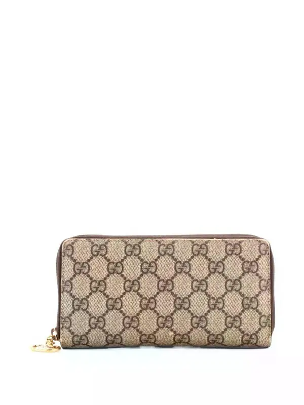 Gucci Zip Around Wallet Gg Coated Canvas Long Small Wallets