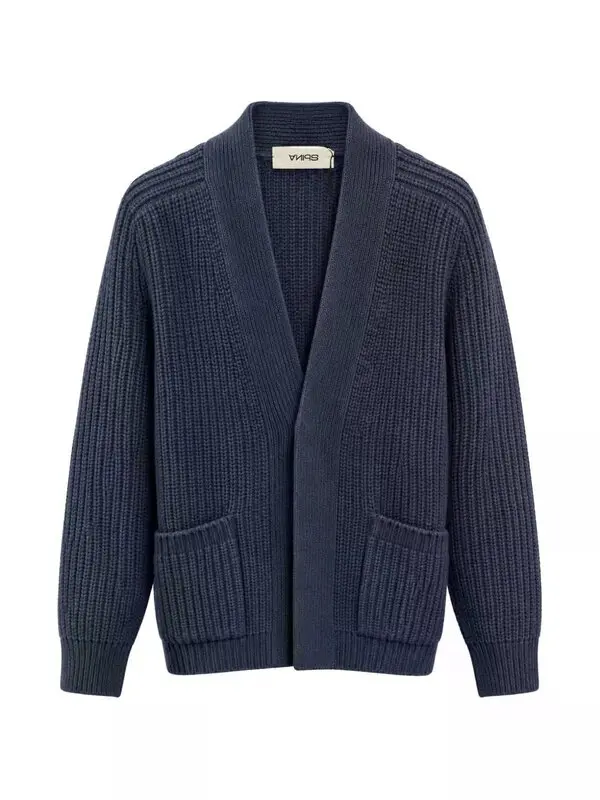 ANIPS Ribbed-knit V-neck Cardigan