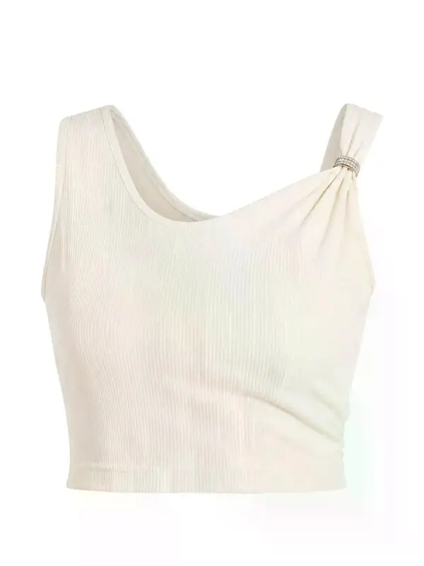 Guess Crystal-embellished Ribbed Crop Top