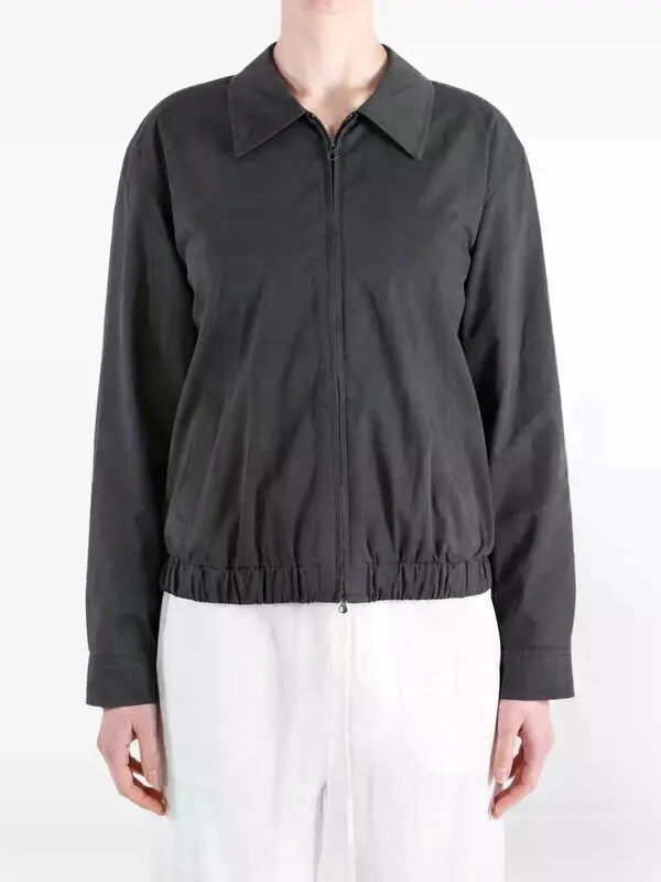 AMOMENTO Elasticated-hem Zip-up Bomber Jacket