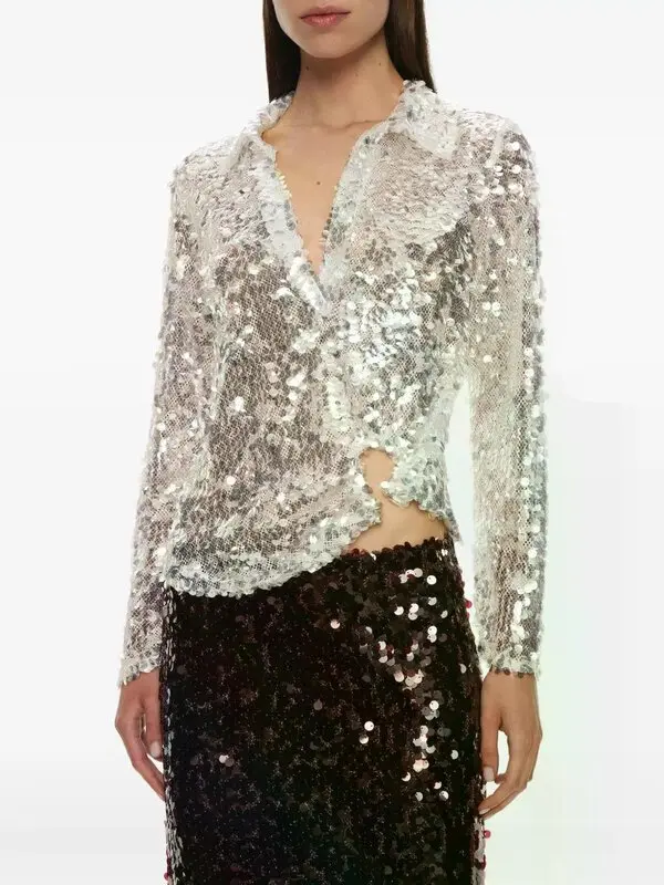 Christopher Esber Opaline Sequin-embellished Shirt
