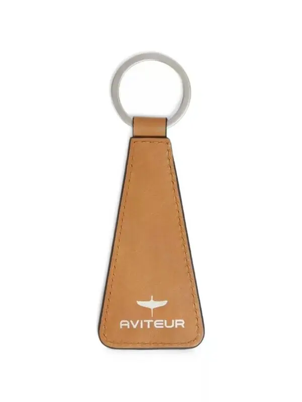 AVITEUR Cannage Leather Keyring - Brown