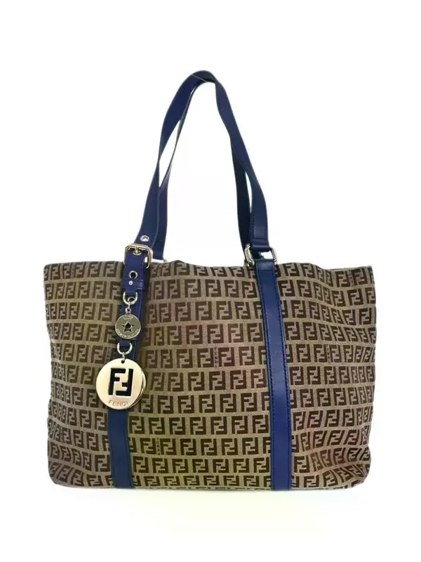 Fendi Zucchino Canvas Logo-charm Tote Bag - Neutrals