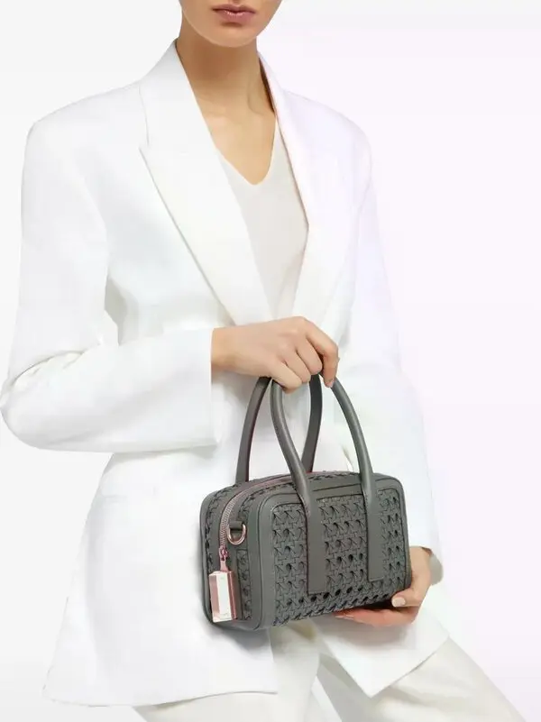 AVITEUR Cristallino Cannage-weave Leather Shoulder Bag