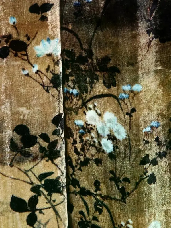 PIERRE-LOUIS MASCIA Floral-print Velvet Palazzo Pants