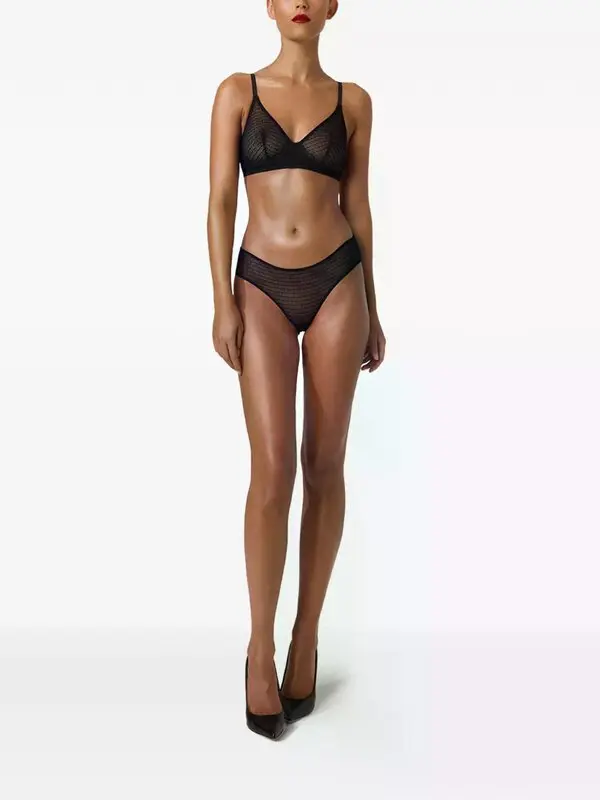 Wolford Geometric-mesh Briefs - Black