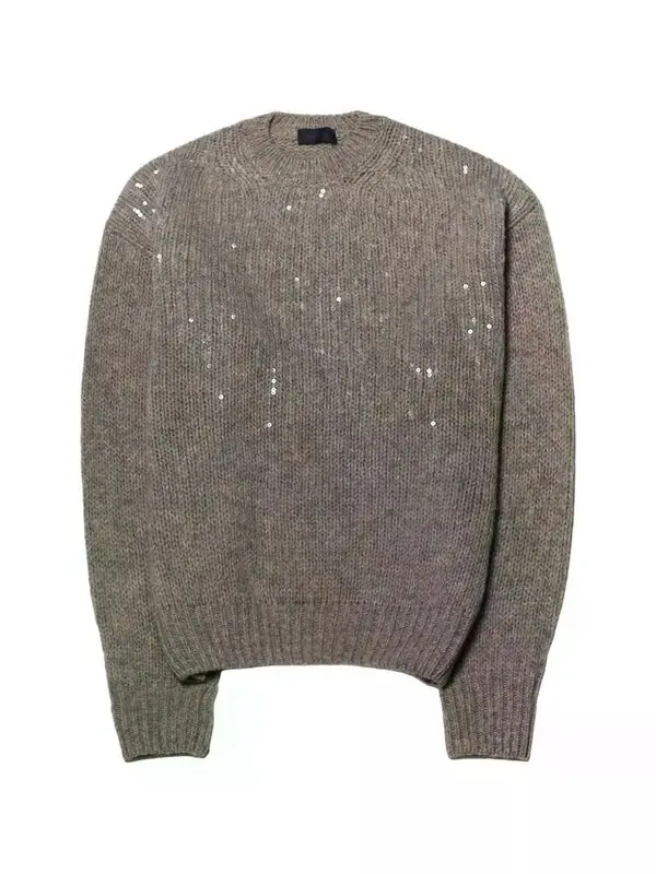 HAIKURE Sequin-embellished Ribbed-knit Sweater
