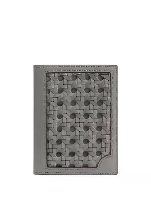 AVITEUR Cannage Leather Passport Wallet - Grey