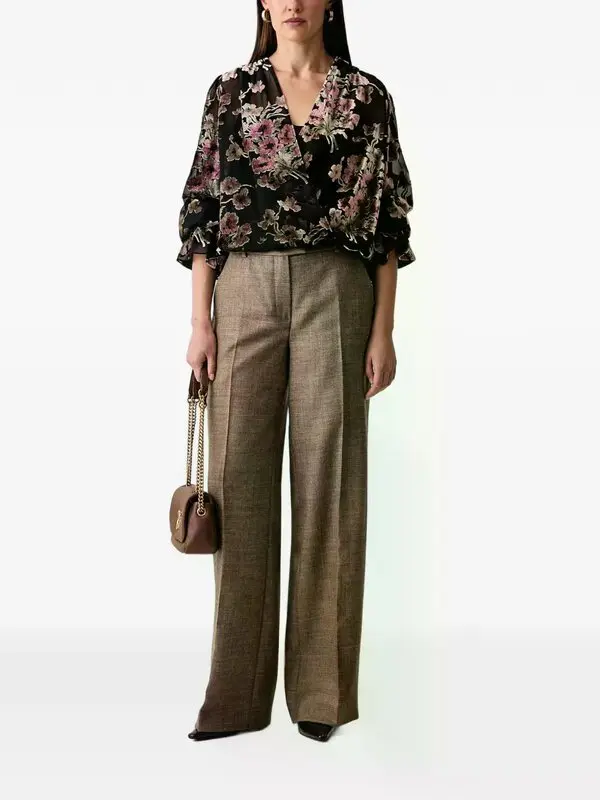 Luisa Spagnoli Lotty Floral-burnout Wrap Blouse