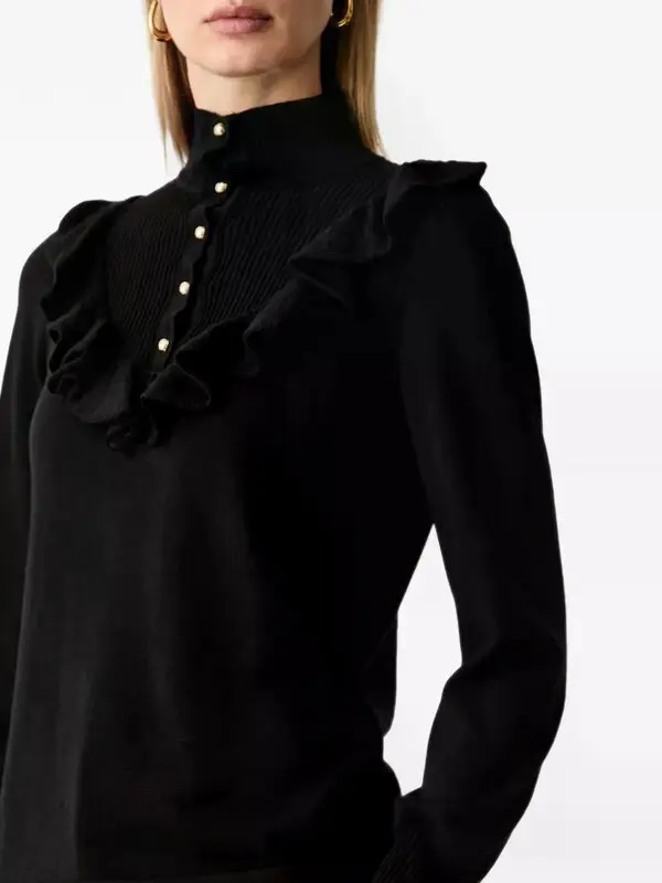 Luisa Spagnoli Maratea Ruffle-trimmed Button-up Sweater