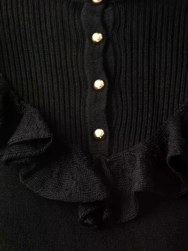 Luisa Spagnoli Maratea Ruffle-trimmed Button-up Sweater