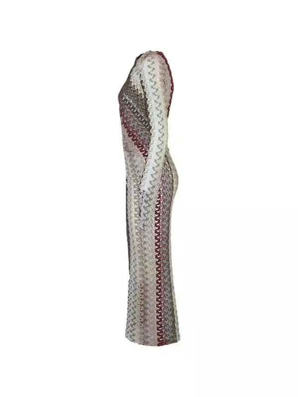 Pho Firenze Zigzag-pattern Jacquard-knit Maxi Dress