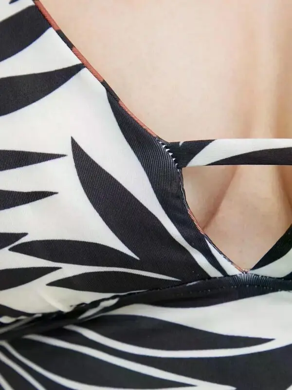 BILLABONG Palm-leaf Leopard-print Bikini Top