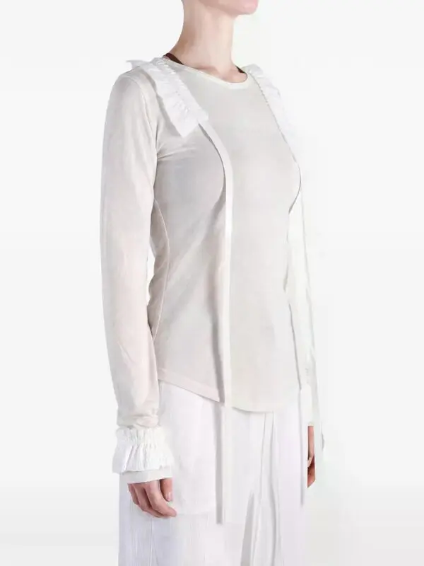 ANN DEMEULEMEESTER Ruffle-trimmed Long-sleeve T-shirt