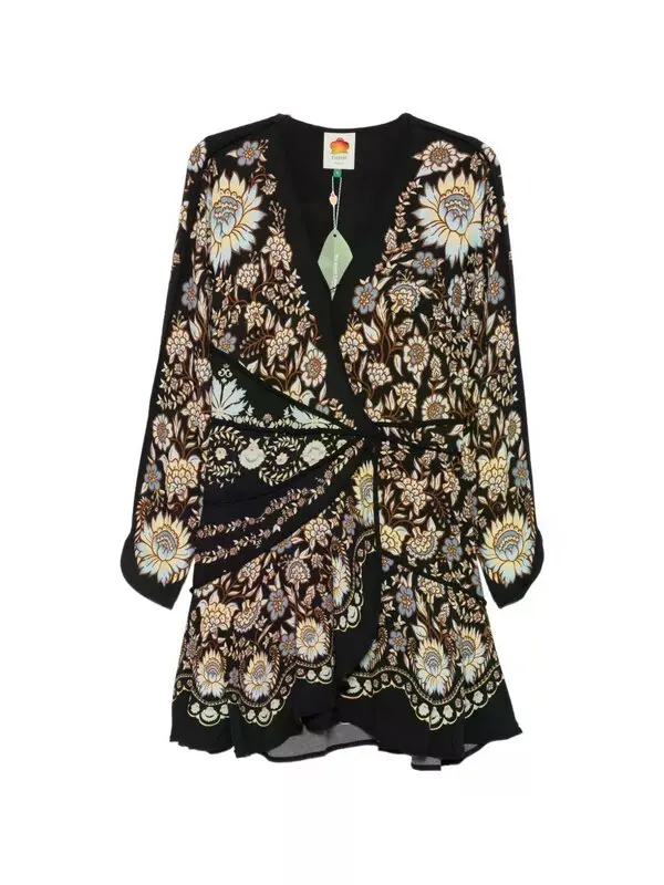 Farm Rio Daniela Floral-print Midi Dress - Black