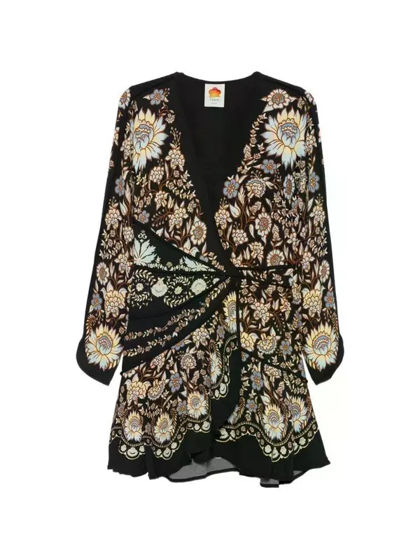 Farm Rio Daniela Floral-print Midi Dress - Black