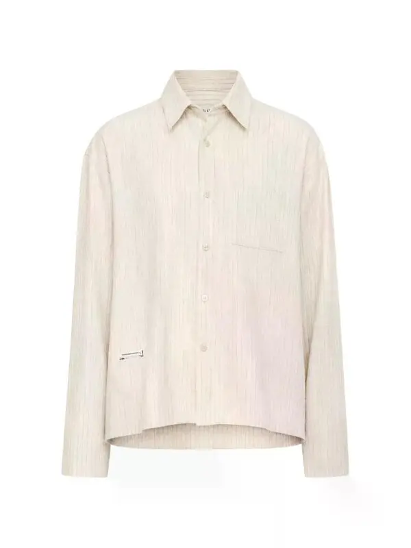SONG FOR THE MUTE Pinstripe-pattern Cropped Shirt