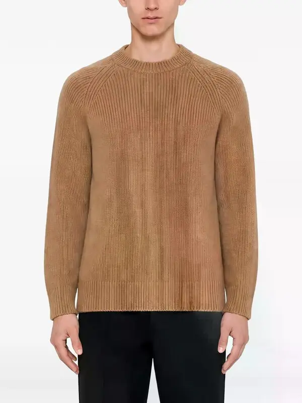 LANEUS Ribbed-knit Boxy-fit Sweater