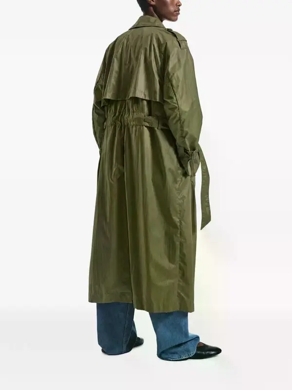 STEL Glossy Double-breasted Trench Coat