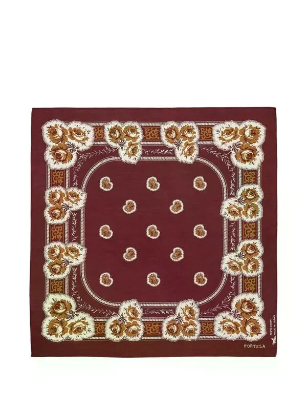 FORTELA Floral-print Geometric Bandana