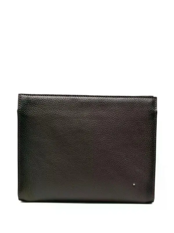 ALBERTO LUTI Grained Leather Clutch Bag - Brown