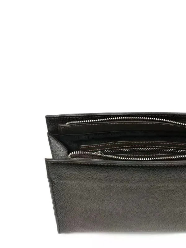 ALBERTO LUTI Grained Leather Clutch Bag