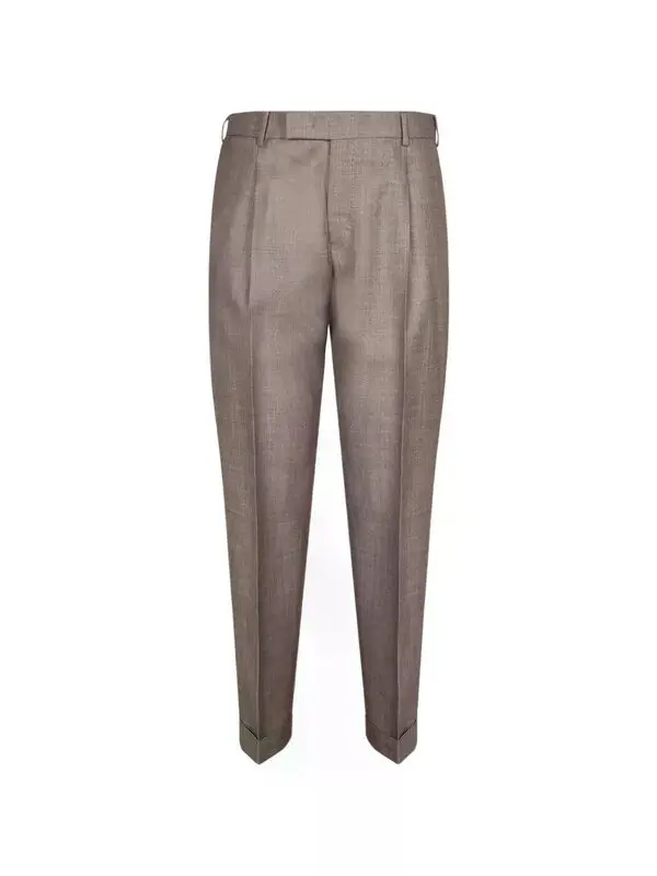 PT TORINO Pleated-detail Turn-up Trousers