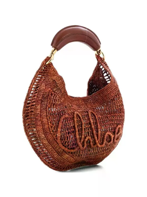 Chloé Summer Banana Woven Raffia Shoulder Bag