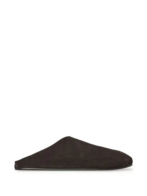 THE ROW Hudson Leather Slippers - Brown