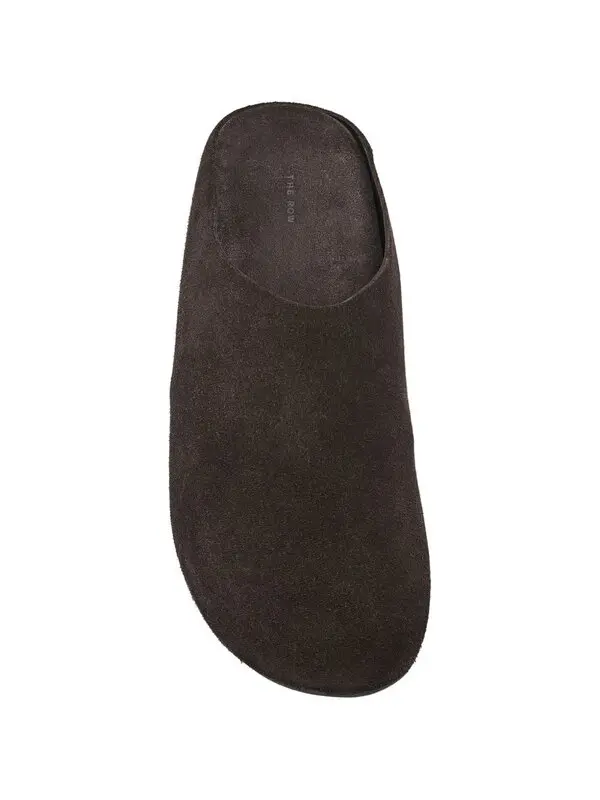 THE ROW Hudson Leather Slippers - Brown